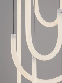 Bílé/matně černé ocelové LED stmívatelné závěsné svítidlo se stínidlem z akrylového skla ø 50 cm Topaz – Nova Luce