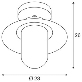 SLV 1000823 Molat, venkovní stropní svítidlo, 1x E27 max. 60W, antracit, průměr 23cm, IP44