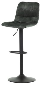 Barová židle AUB-711 GRN4 sametová látka zelená, kov černý lak mat
