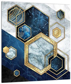 Obraz - Mramorové hexagony (30x30 cm)