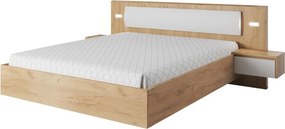 Dřevěná postel 160 s nočními stolky a LED osvětlením Xelo G