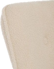 Relaxační křeslo ušák s podnožkou RENI - krémová látka bouclé
