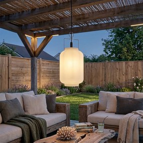 Venkovní závěsná lampa bílá 20 cm se zástrčkou IP44 - Pion
