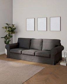 Potah na pohovku IKEA Ektorp 3-místná rozkládací, NOVÝ MODEL 2013 barva šedá látka pletený vzor