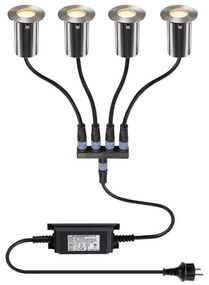 LA 1008841 TRAIL-LITE® 60 sada 4 svítidel do země, 3000 K, IP67, kulatá, nerezová ocel / hliník - BIG WHITE (SLV)