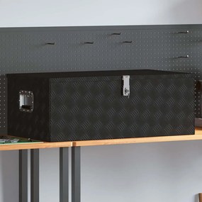 Úložný box černý 100 x 55 x 37 cm hliník 152257