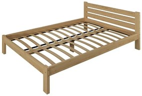 Dřevěná postel Azja 140x200 + rošt ZDARMA (Barva dřeva: Borovice)