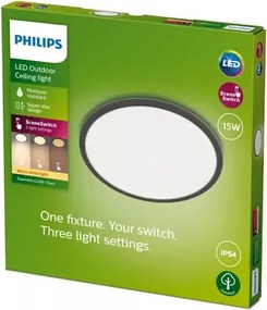 Philips Superslim CL550 černá / Venkovní přisazené svítidlo / LED / 15
