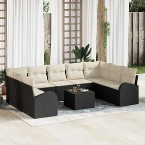 Set pohovek 10 ks Černá [Syntetika]: Poly Ratan 3346207