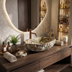 Rea Isla Canyon, umyvadlo na desku 490x370x140 mm, imitace kamene, REA-U7884