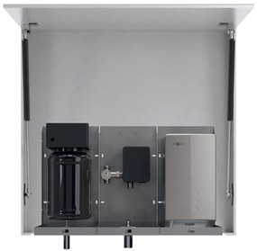 NOFER VELOX zrcadlová skříňka 800 mm se senzorovým dávkovačem mýdla, vodovodní baterií a osoušečem rukou - MUM000114