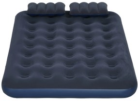 Nafukovací matrace Outsunny Double Air Mattress s ruční pumpou a polštářem, modrá 203x152x22cm pro kempování a hosty | Aosom.de