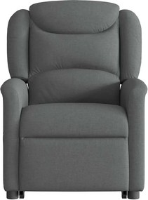 Zvedací polohovací křeslo tmavě šedé textil 3303195