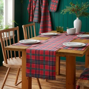 Bavlněný běhoun na stůl s vánočním motivem 220x32 cm Christmas Tartan Check – Catherine Lansfield