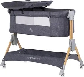 CHIPOLINO Postýlka SleepNFold 2v1 Charcoal / Přístavná k posteli / 6 v