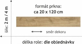 Beaulieu International Group, PVC podlaha - lino Master X Premium 3812, na míru, šíře 4m, hnědá, bez podkladu, chodba / předsíň