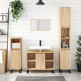 vidaXL 3dílný set koupelnového nábytku kompozitní dřevo [3190308] Barva: dub sonoma