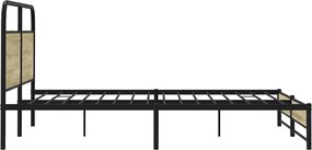 Kovový rám postele bez matrace dub sonoma 200 x 200 cm 3318692
