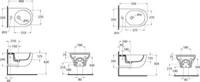 HOPA Závěsný bidet NUVOLA Rozměr B - 46 cm KEAZNUBI46