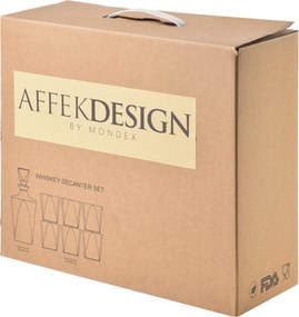 Likérová sada 6 skleniček a karafy se zabroušeným hrdlem EVA TRIANGLE 280ml/780ml čirá