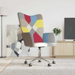 Relaxační křeslo patchwork textil 328193