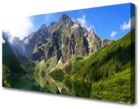 Obraz na plátně Tatry Hory Mořské Oko Les 140x70 cm