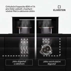 Klarstein Royal Flush Eco 75, digestoř, 75 cm, 714 m³/h, EEK A++