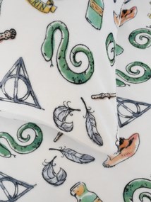MK Lůžkoviny Mikroplyšové povlečení Harry Potter - Zmijozel bílé 140 × 200 cm, 70 x 90 cm