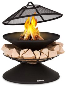 Aguilera, ohniště s grilem, Ø 65 cm, úložný prostor na dřevo, ocel