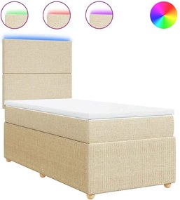 Box spring postel s matrací krémová 90x200 cm textil 3294237