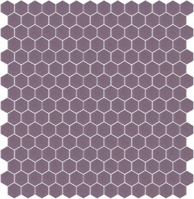 Hisbalit Skleněná mozaika fialová Mozaika 251A SATINATO hexagony 2,3x2,6 (33,33x33,33) cm - HEX251ALH