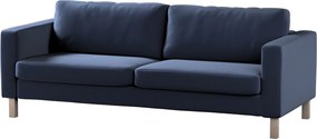 Potah na pohovku IKEA Karlstad 3-místná, nerozkládací, krátký barva tmavě modrá látka sametová