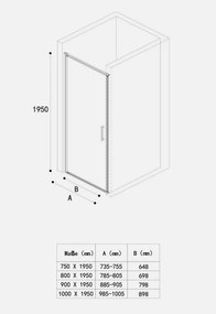 design černé sprchové dveře TERAMO 36 - 70-100cm