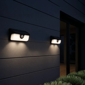 Exteriérové ​​solární nástěnné LED svítidlo Link, 1x LED 5w, černá, pohybový senzor