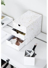 Zásuvkový box se 3 šuplíky ve zlato-bílé barvě Bigso Box of Sweden Ingrid