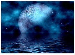 Skleněný obraz Měsíce nad hladinou moře (70x50 cm)