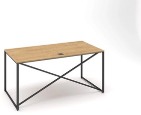 Psací stůl Lenza PROX 158/80 Dekor stolové desky: dub Hamilton, Barva podnože: černá