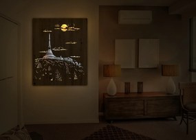 Li-Go "Ještěd" světelný obraz 230V 90x110cm provedení povrchu: dub světlý