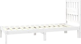 Rám postele bílý masivní borovice 75 x 190 cm malé jednolůžko 3103894