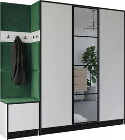 Šatní skříň EDEN 14 bílý + zelený Vzor 1