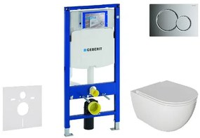 Geberit Duofix - Set předstěnové instalace, klozetu Oudee a sedátka softclose, tlačítko Sigma01, lesklý chrom SANI11CA1120