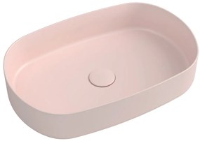 Isvea Sapho INFINITY OVAL keramické umyvadlo na desku 55 x 36 cm růžová Salmon 10NF65055-2S