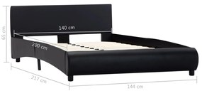 vidaXL Marketos Rám postele s LED světlem černý umělá kůže 140 x 200 cm