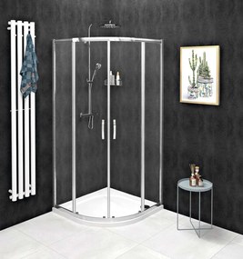 Gelco Sigma - Sprchový kout Simply čtyřdílný 80x80 cm, Coated Glass, lesklý hliník/čiré sklo GS5580