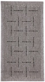 Devos Caby (DC Carpets), Kusový koberec FLOORLUX Silver/Black 20008 – na ven i na doma, 120x170, šedá, chodba / předsíň