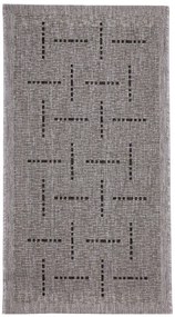 Devos Caby (DC Carpets), Kusový koberec FLOORLUX Silver/Black 20008 – na ven i na doma, 120x170, šedá, chodba / předsíň
