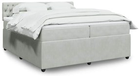 Box spring postel s matrací světle šedá 200x200 cm samet 3287836