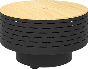 ohniště 3 v 1 Ø60 x 39 cm z nerezové oceli s grilovacím roštem s ochranou proti jiskrám poker uhlíkově šedé