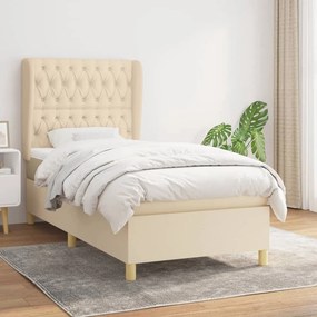 Box spring postel s matrací krémová 100 x 200 cm textil 3128746
