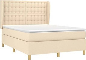 Box spring postel s matrací krémová 140x190 cm textil 3128842